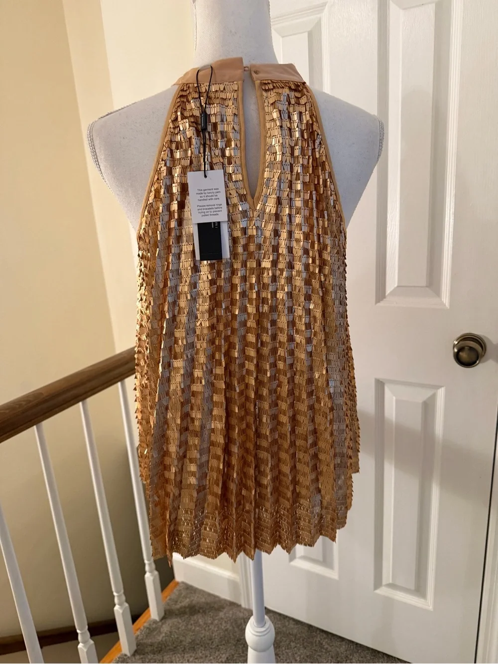 T Tahari | Tops | T Tahari Sequin Pleated Halter Top Nwt | Poshmark